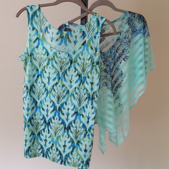 World unity | Tops | World Unity Shirt With Matching Sheer Poncho ...